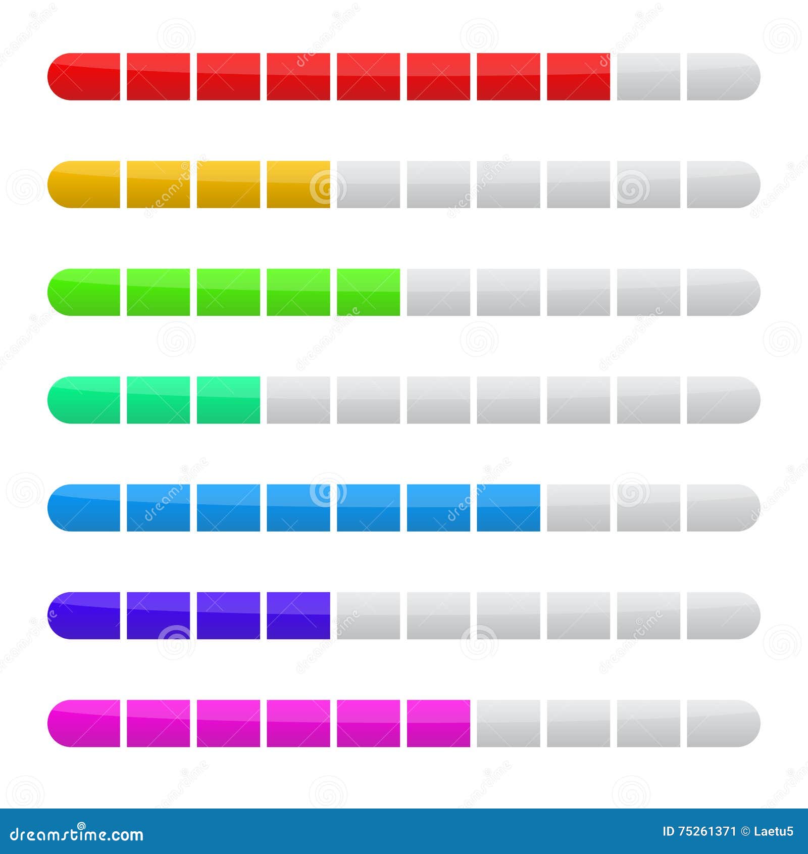 Vector Preloader Loading Bars Colorful Isolated on White Eps Stock ...