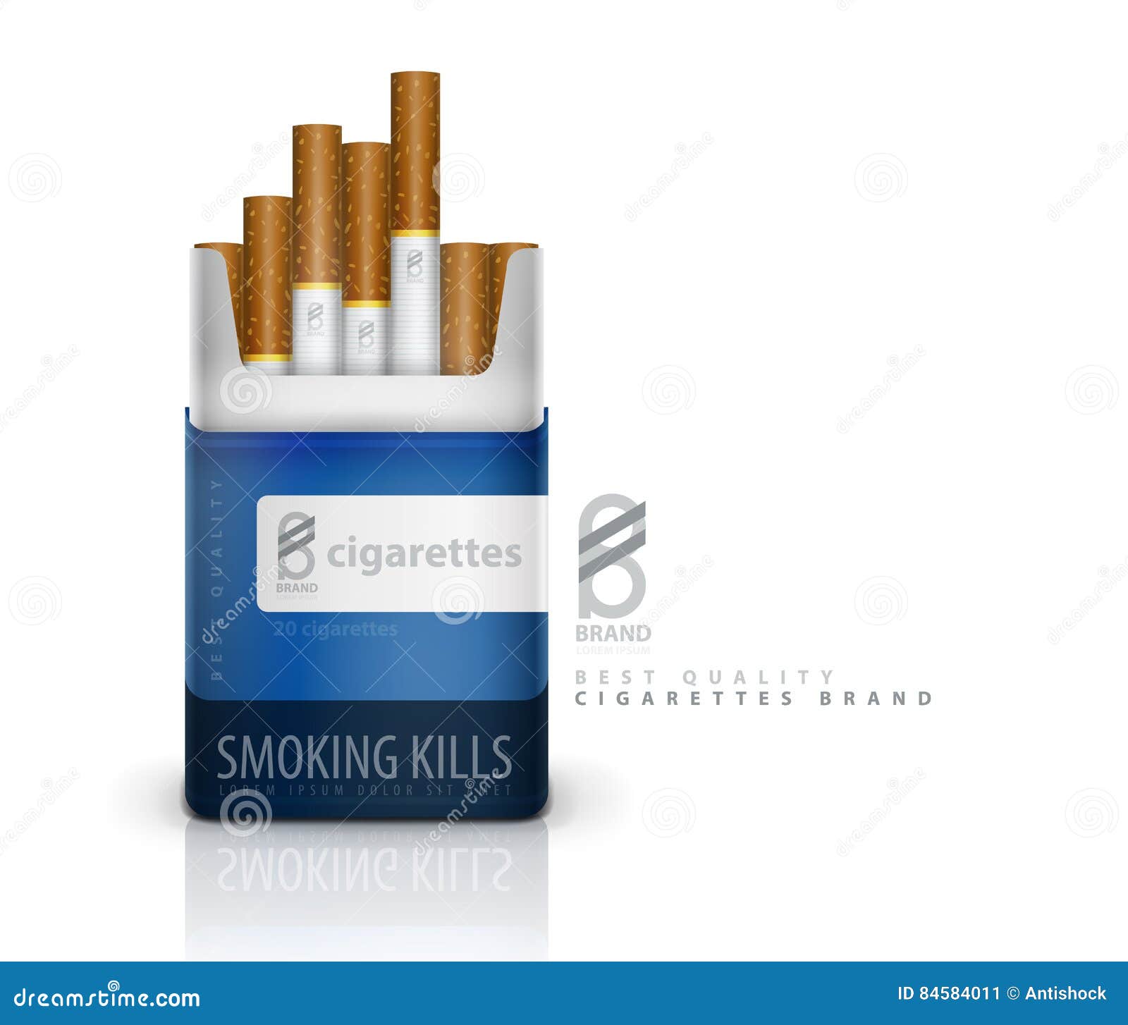 Vector Premium Cigarettes Pack Ad Template Stock Vector - Illustration ...