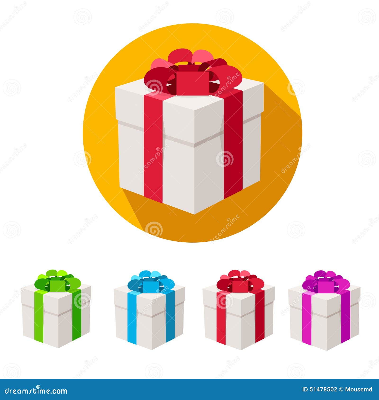 Vector Present Boxes Set. Flat Design Stock Vector - Illustration of ...