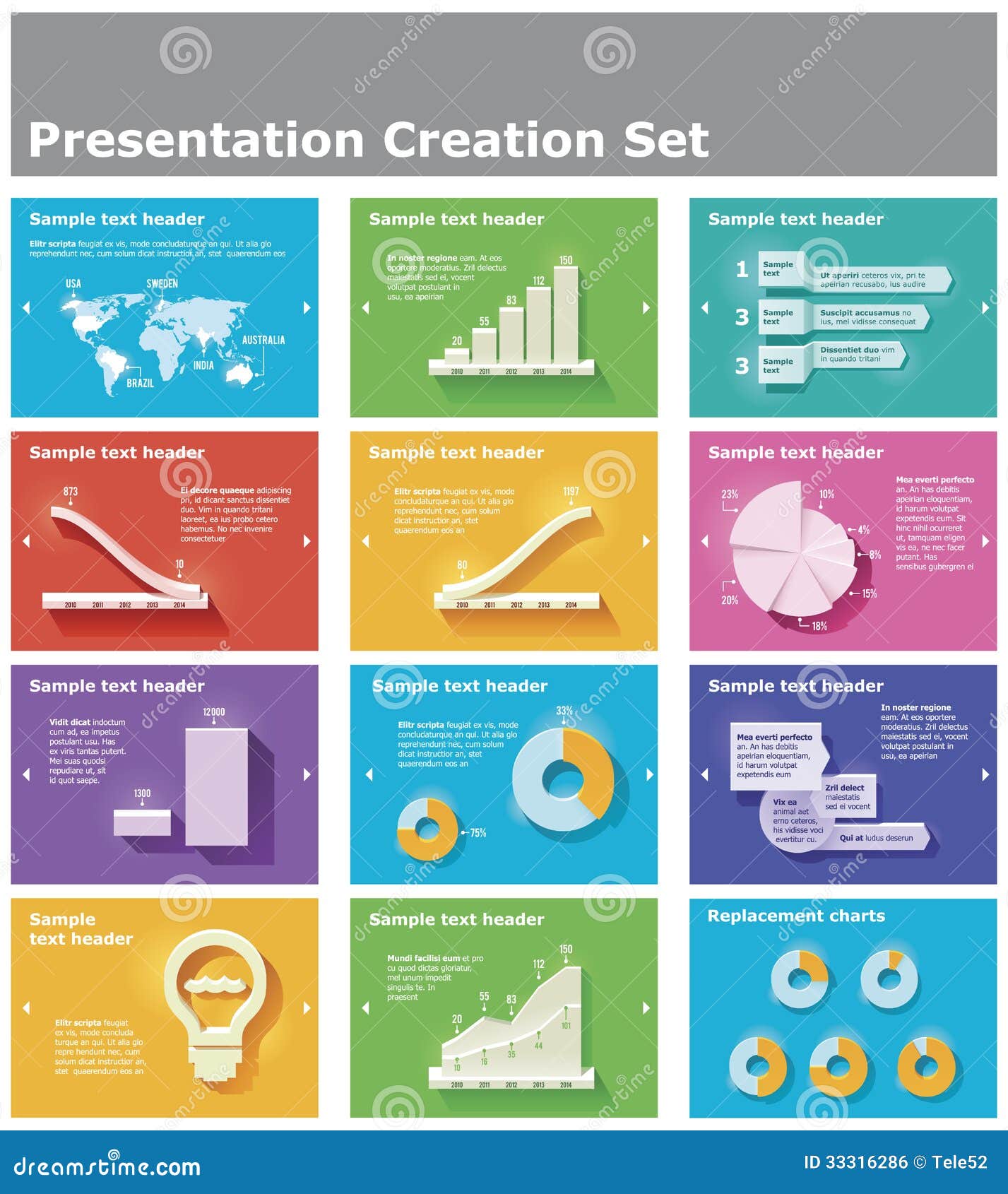 Vector Presentation Elements Stock Vector - Illustration of pictogram ...
