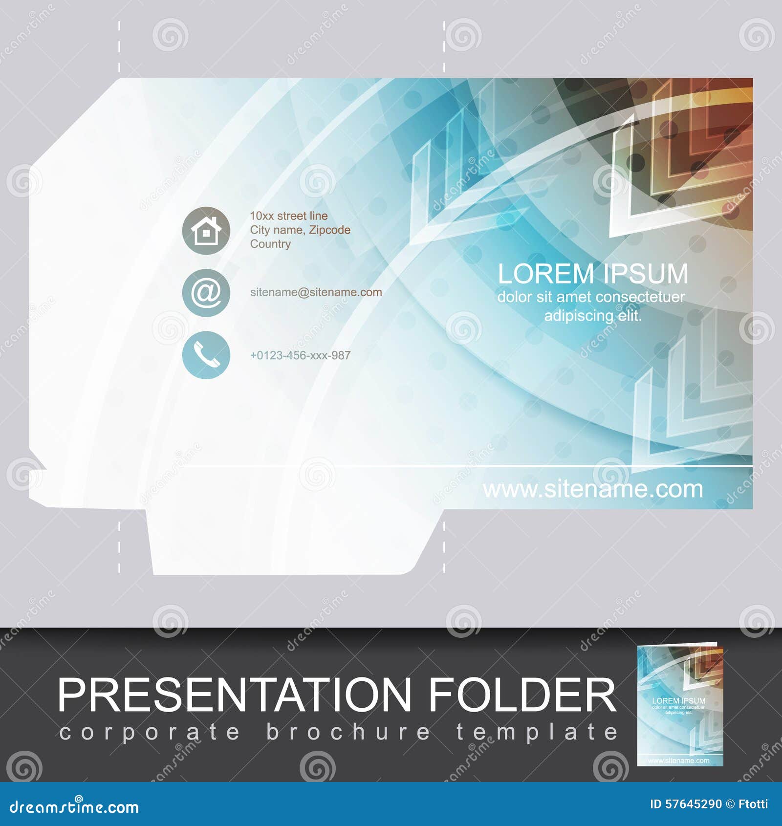 A4 Presentation Folder Template With Flow Background Graphic, Cu ... A4 Presentation Folder Template With Flow Background Graphic, Cu ...