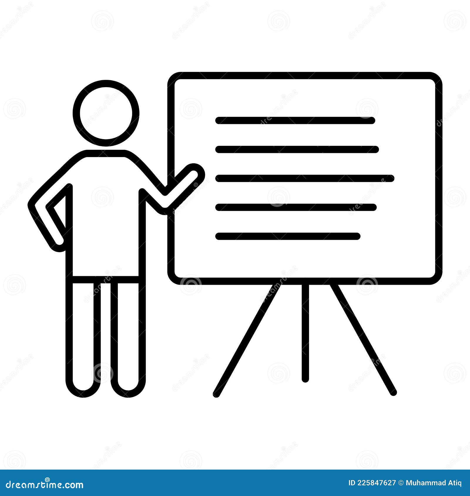 Vector Presentation Outline Icon Design Stock Vector - Illustration of ...