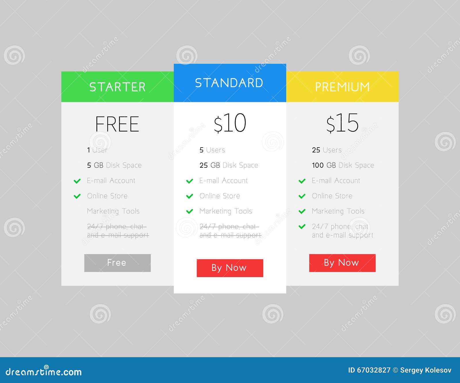 Vector Price Table. Web Site Interface Stock Vector - Illustration of ...