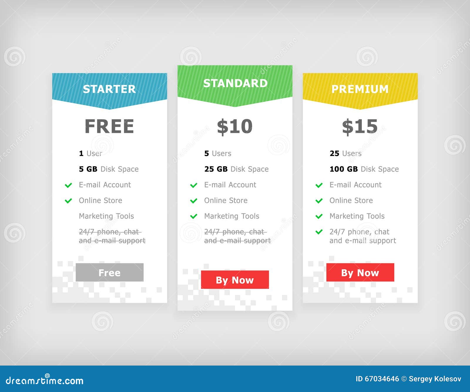 Vector Price Table. Web Site Interface Stock Vector - Illustration of ...