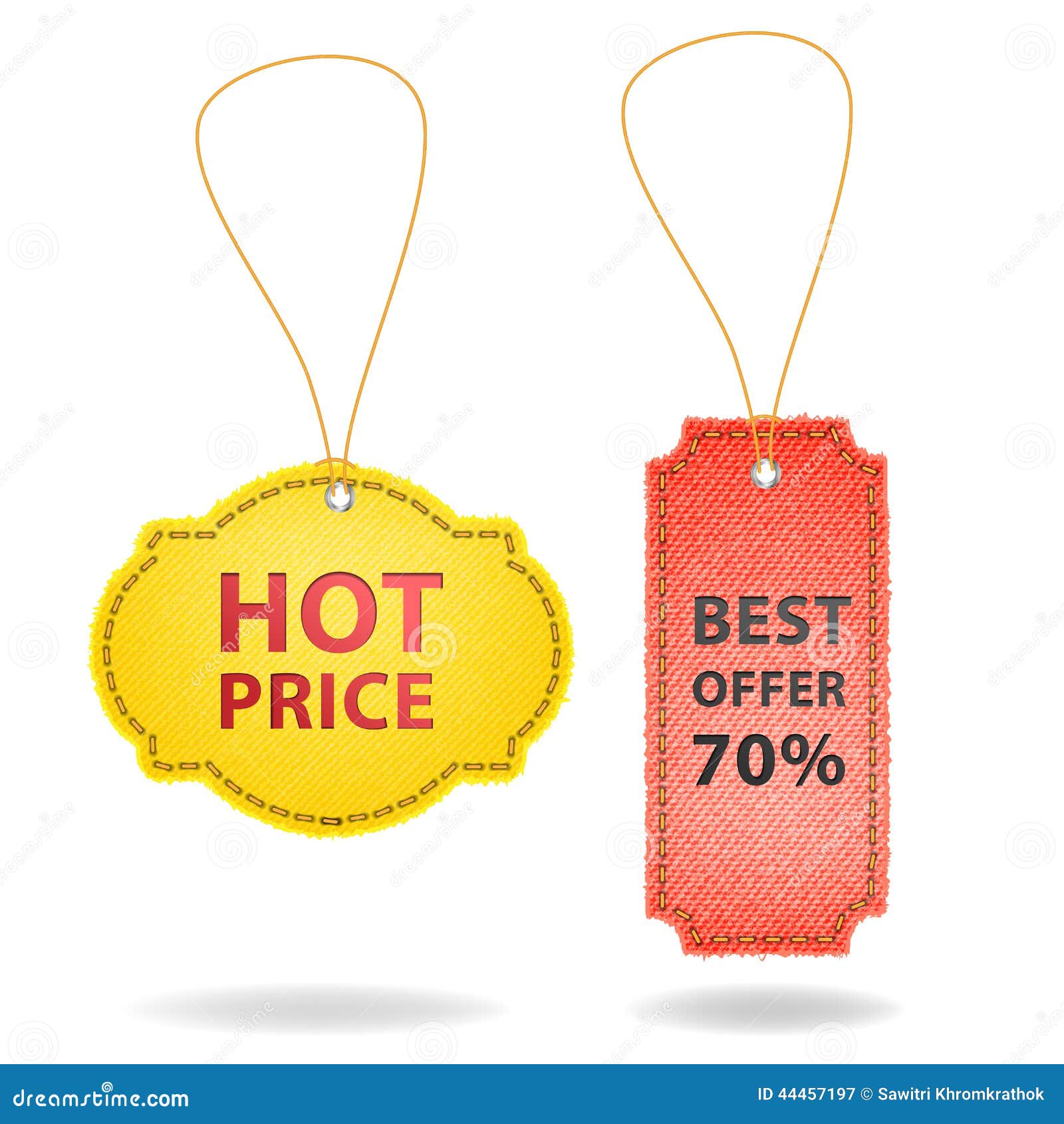 Vector Price Tags of Denim Fabric Texture Background Stock Vector ...