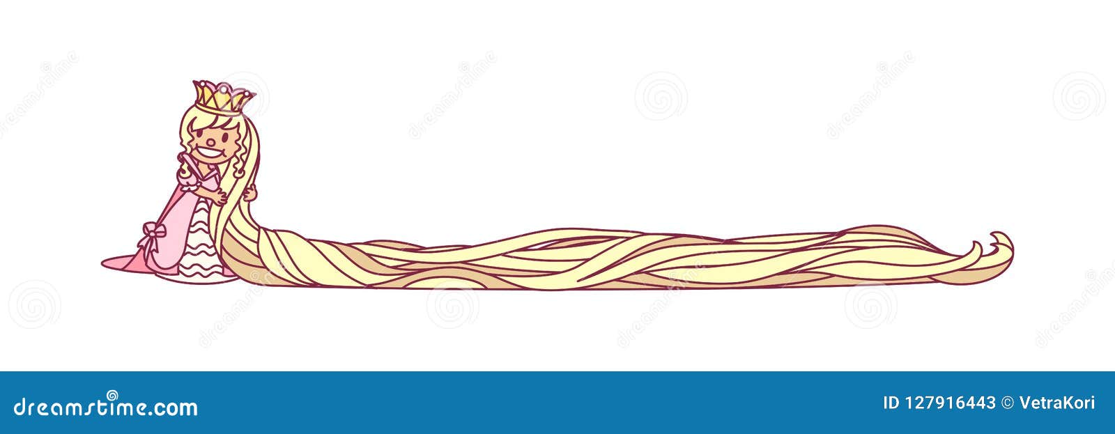 Vector Princess Rapunzel in Crown Stock Vector - Illustration of ...