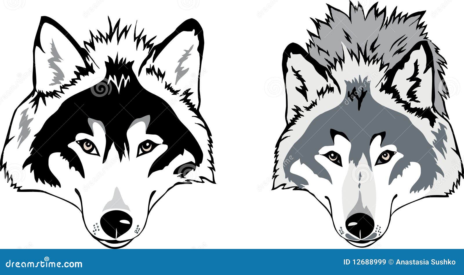 Vector principal del lobo ilustración del vector. Ilustración de ...