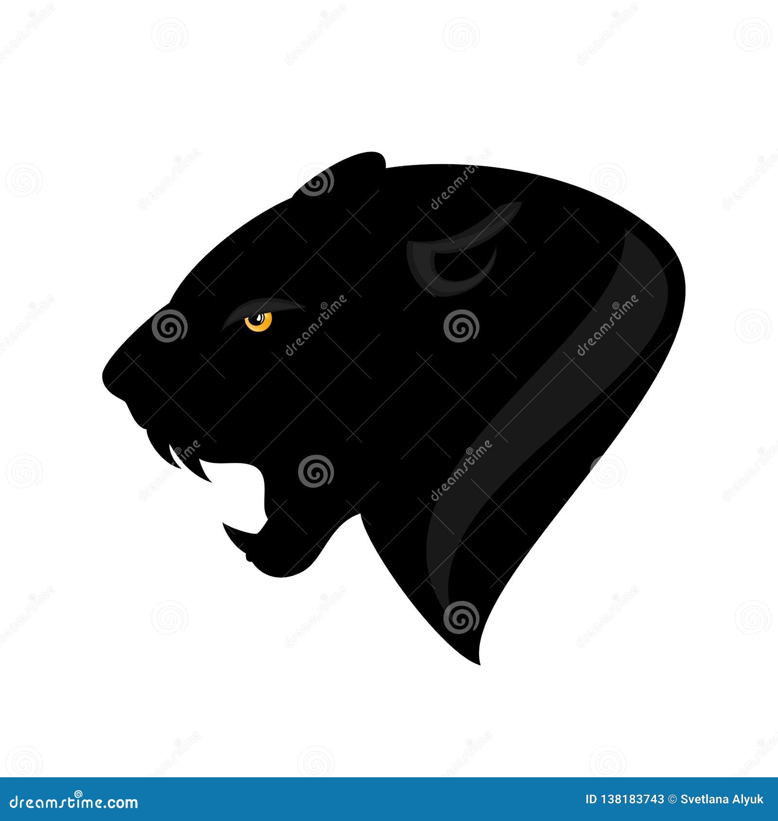 Vector Principal Del Perfil De La Pantera Negra Ilustración del Vector ...