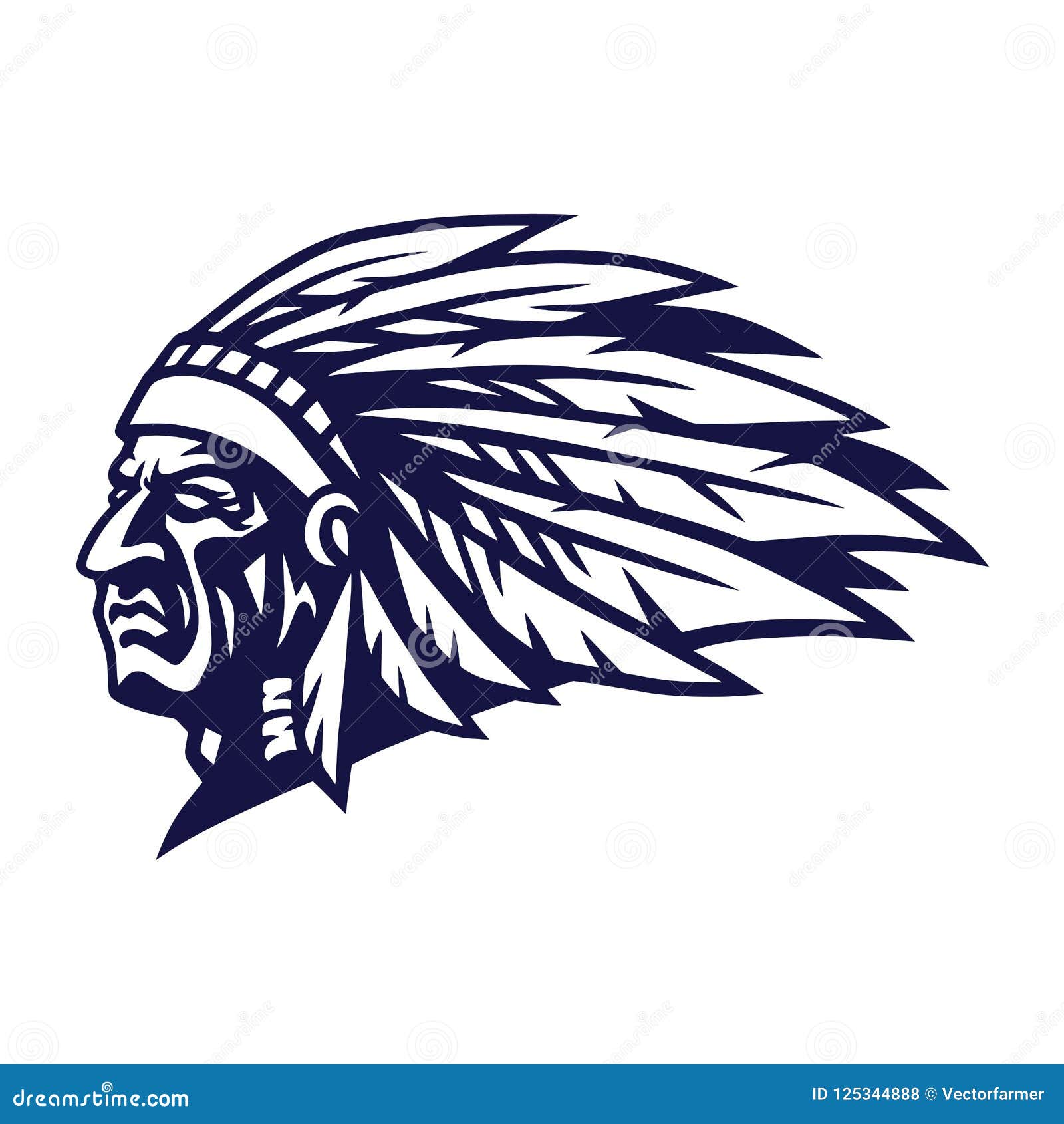 Vector Principal Indio De La Mascota Ilustración del Vector ...