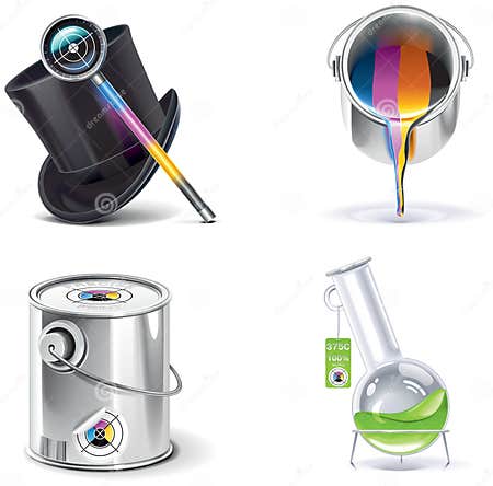 Vector Print Shop Icon Set. Part 2 Stock Vector - Illustration of ...