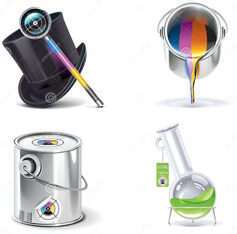 Vector Print Shop Icon Set. Part 2 Stock Vector - Illustration of ...