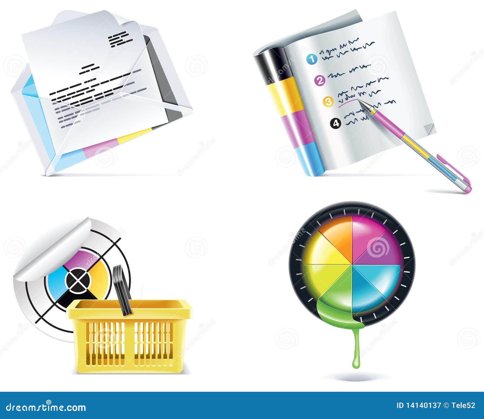 Vector Print Shop Icon Set. Part 4 Stock Vector - Illustration of ...