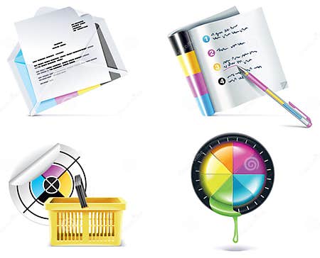 Vector Print Shop Icon Set. Part 4 Stock Vector - Illustration of ...