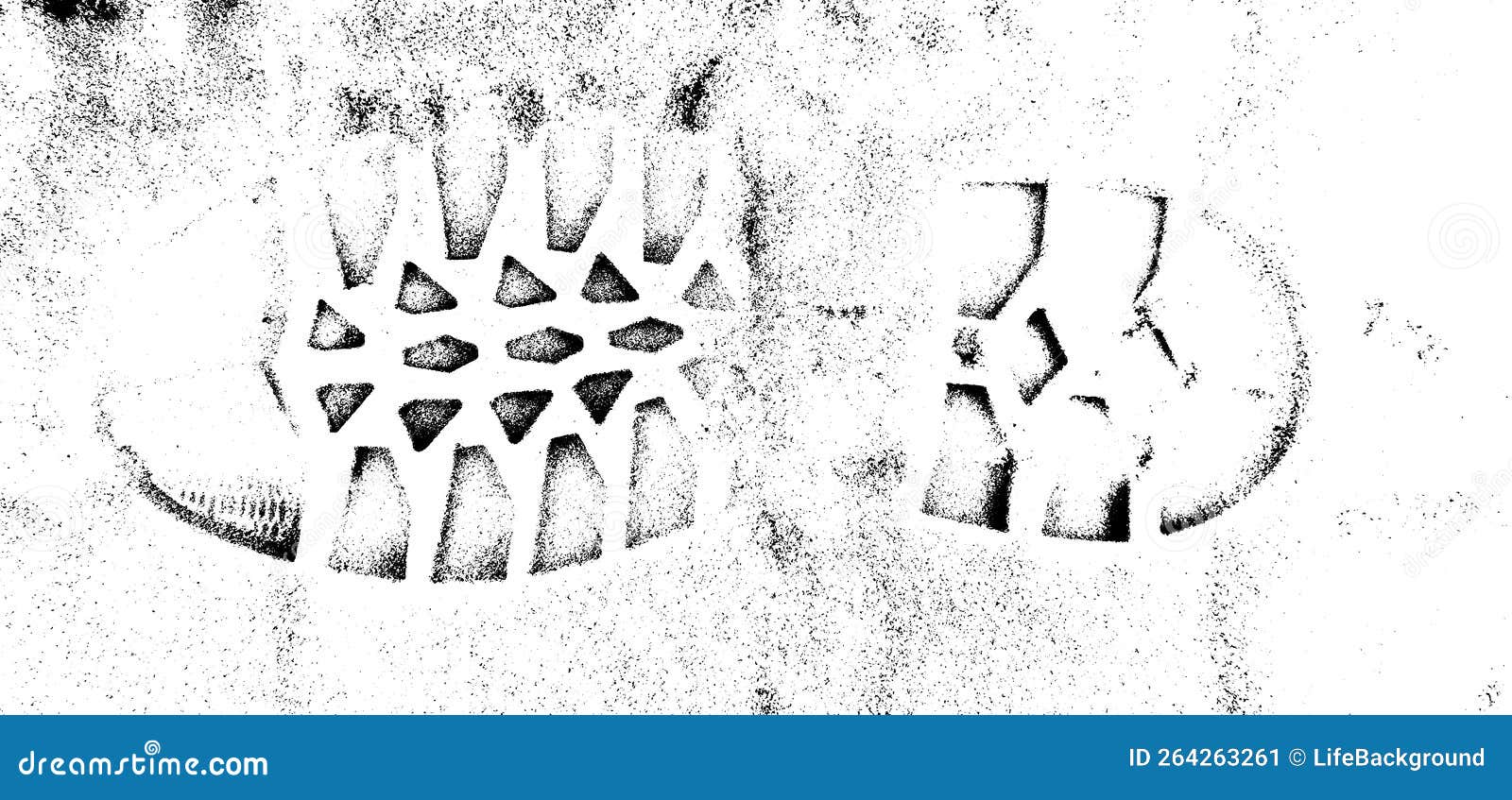 Vector Print Texture. Boot Print, Silhouette in the Snow Stock ...