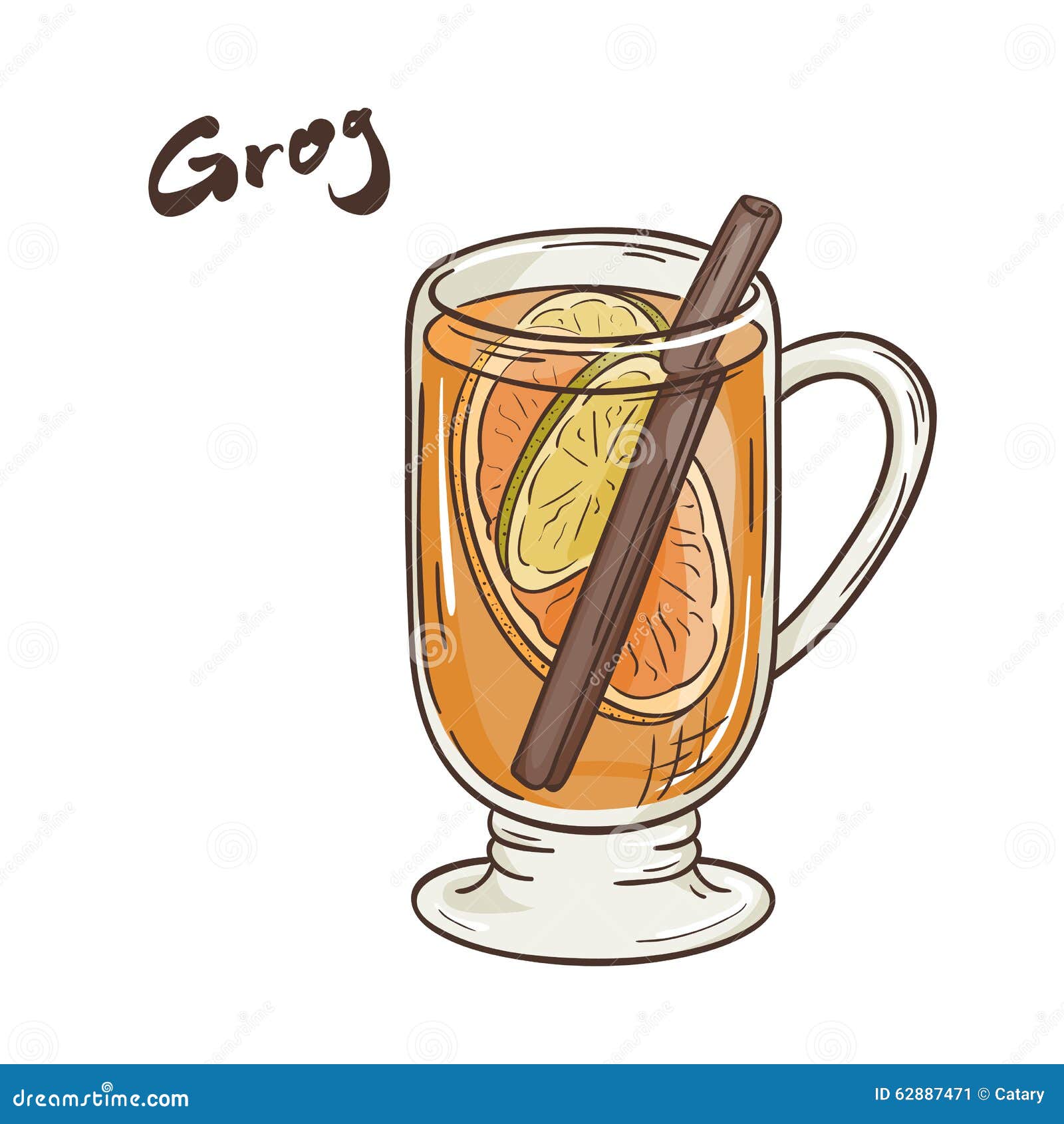 Vector Printable Illustration Of Isolated Cup Of Grog With Label ...