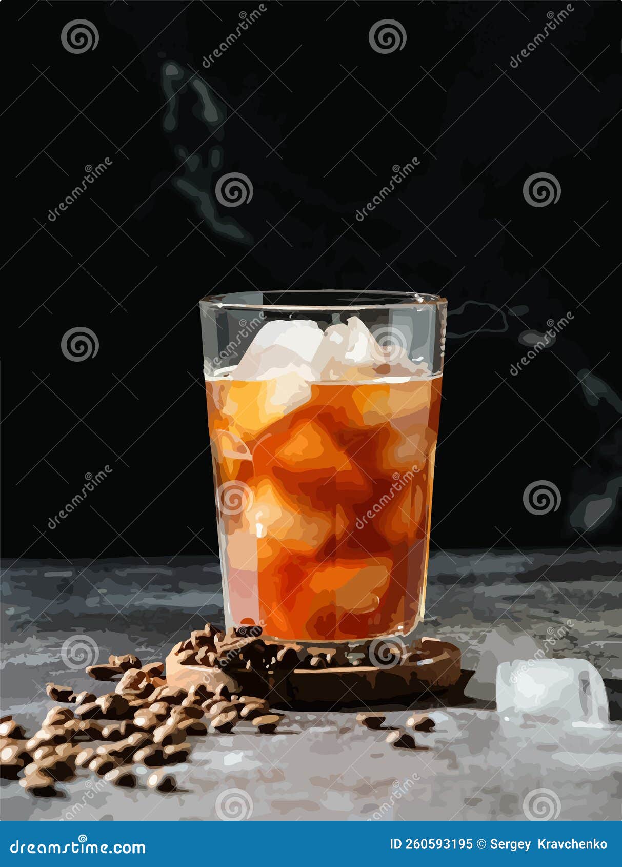 Vector Printable Illustration of Isolated Cup of Iced Coffee with Label ...
