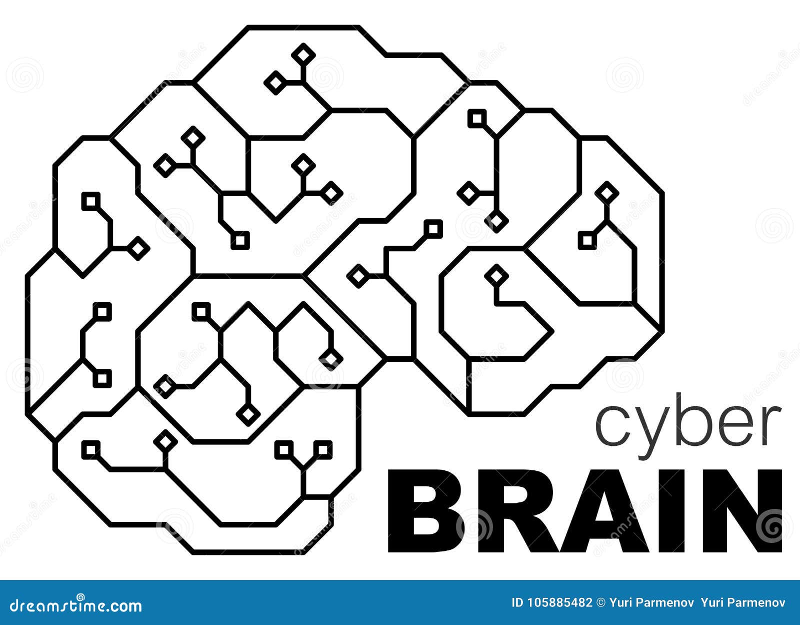 Vector Printed Circuit Board Human Brain. Concept Illustration of Cpu ... Vector Printed Circuit Board Human Brain. Concept Illustration of Cpu ...