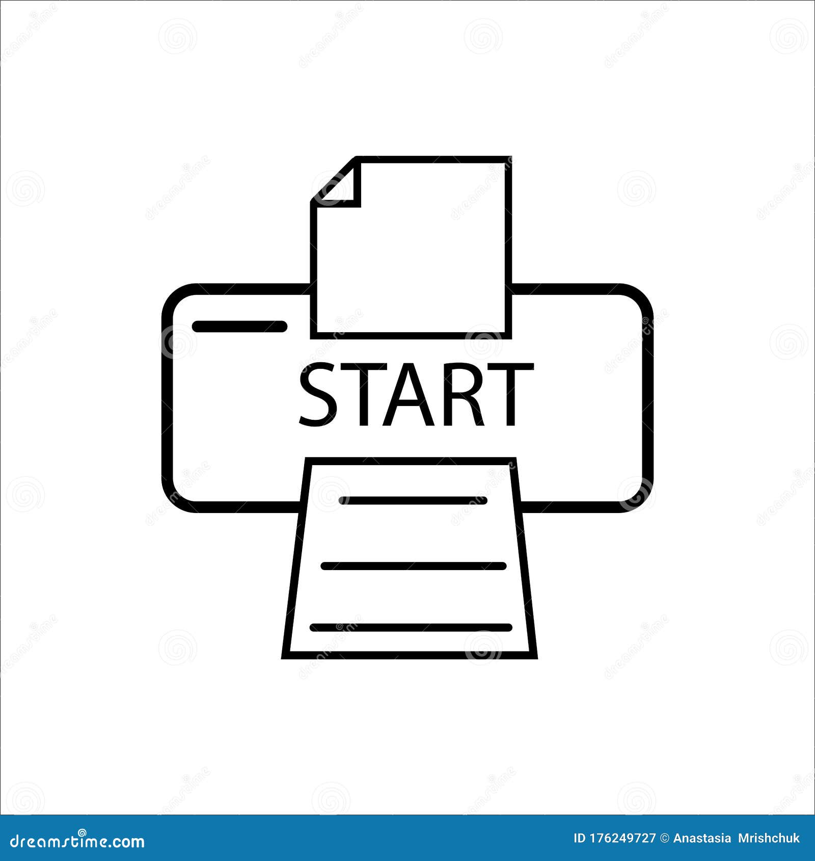 Vector Printer Illustration Isolated - Print Icon, Document Print Sign ...