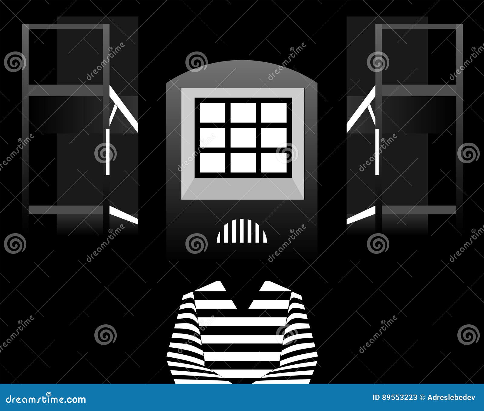 Vector prisoner in prison stock vector. Illustration of jailbird - 89553223