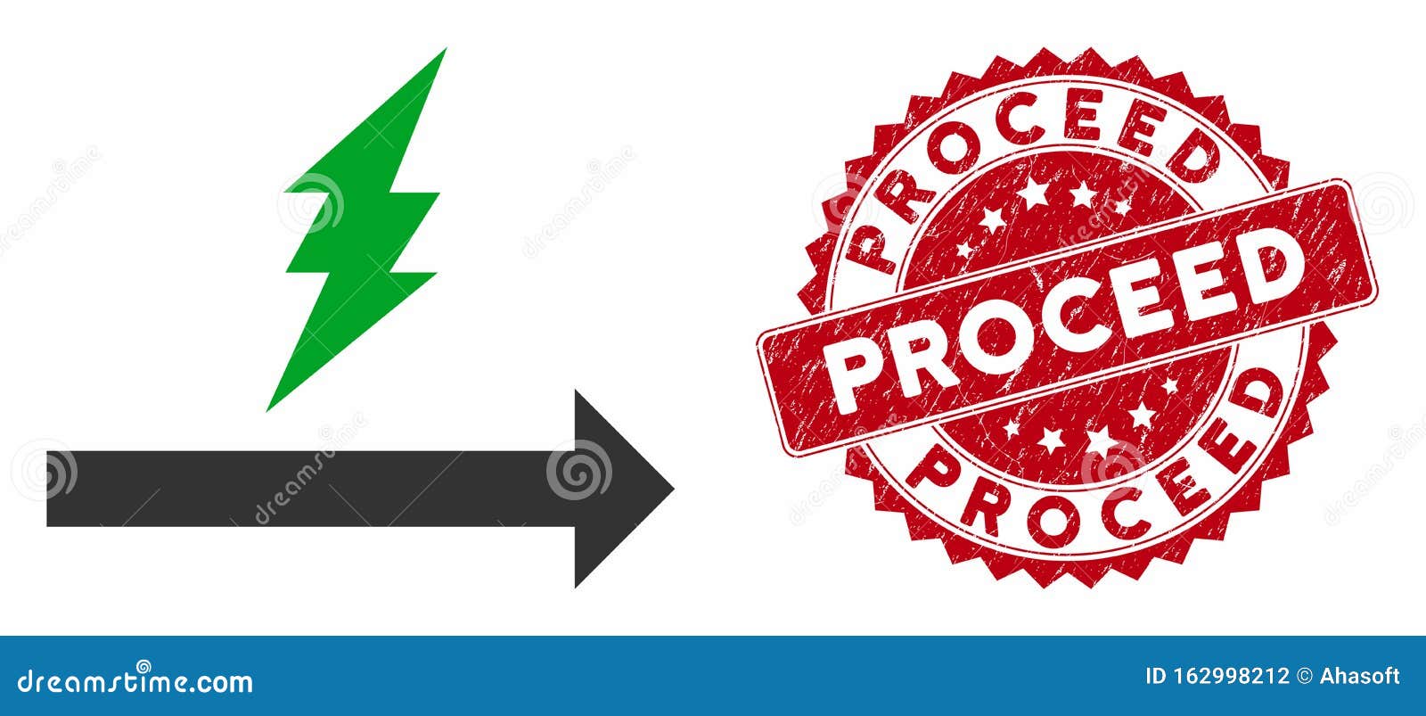 Proceed Icon with Textured Proceed Seal Stock Illustration ...