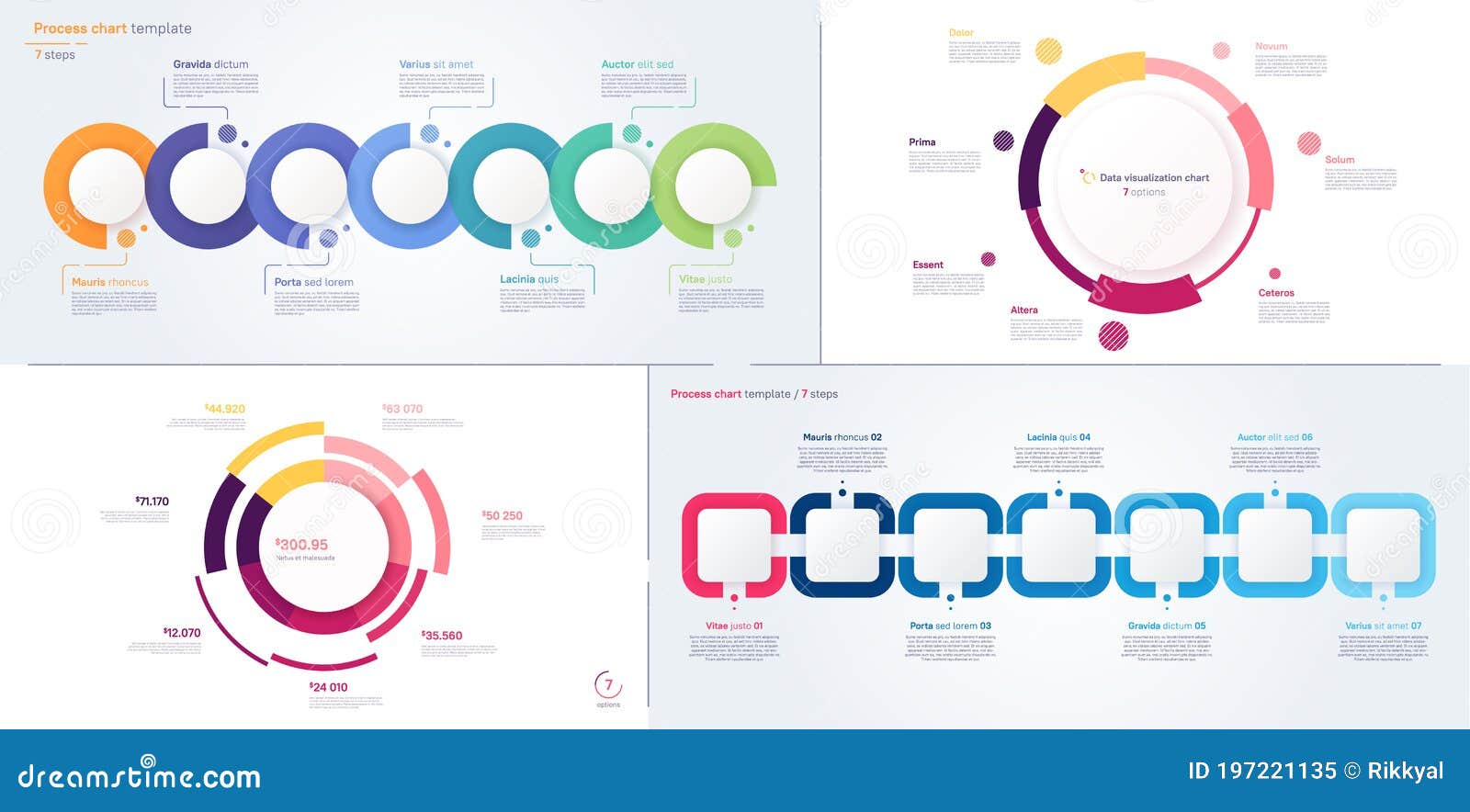 Vector Process and Circle Chart Designs Stock Vector - Illustration of ...