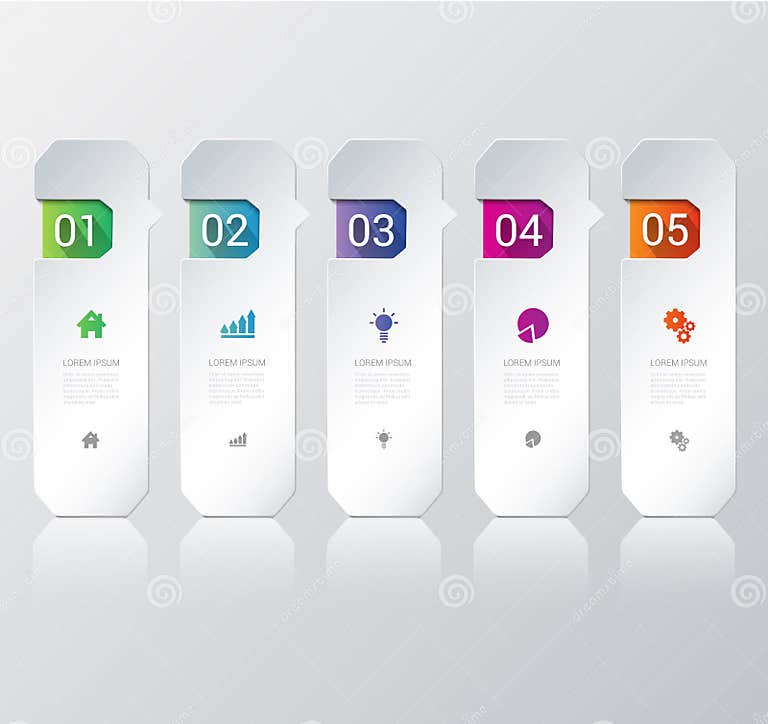 Vector Process Steps Labels Infographics Background Template Stock ...