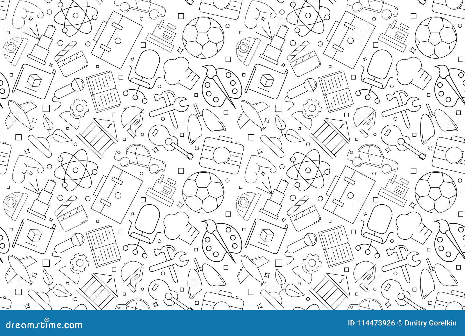Vector Profession Pattern. Profession Seamless Background Stock Vector ...