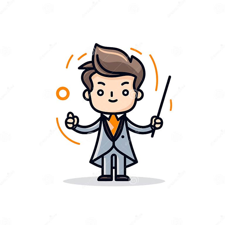 Vector of a Professional Businessman Presenting with a Pointer in a ...