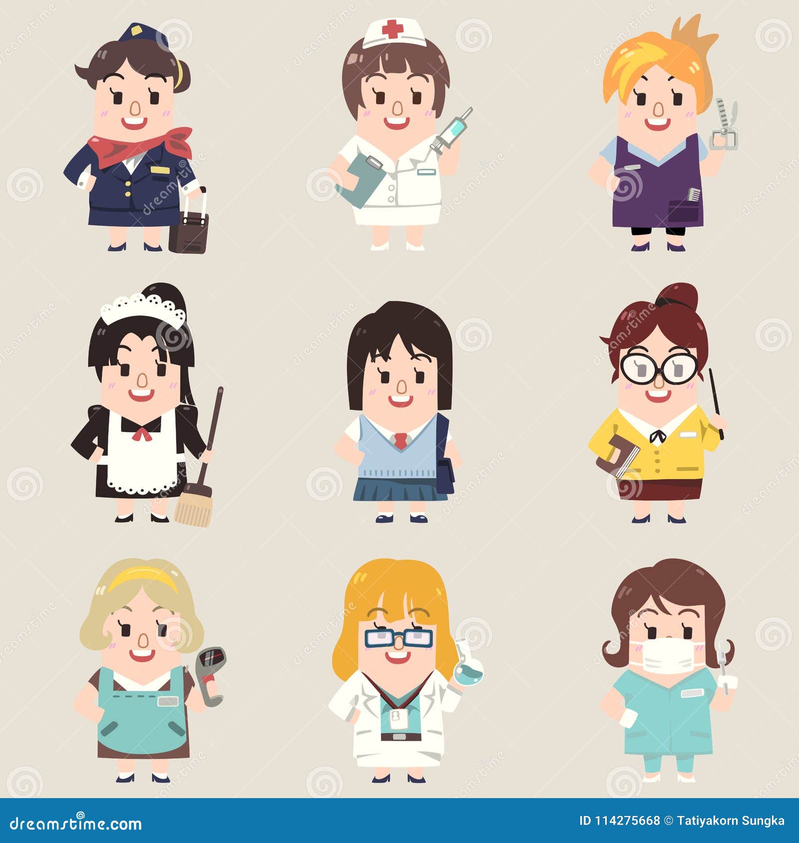 Professions Collection. Part 3 Stock Illustration - Illustration of ...