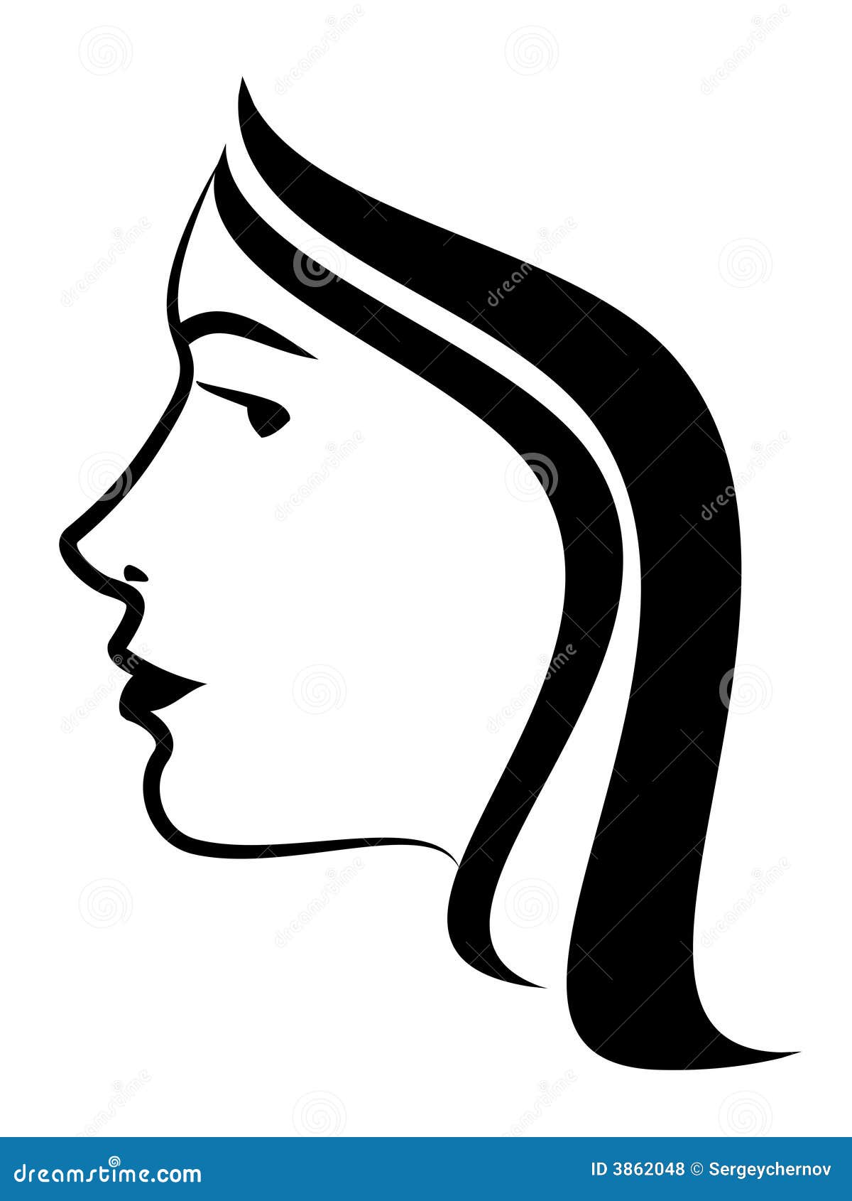 Vector profile of female stock illustration. Illustration of ...