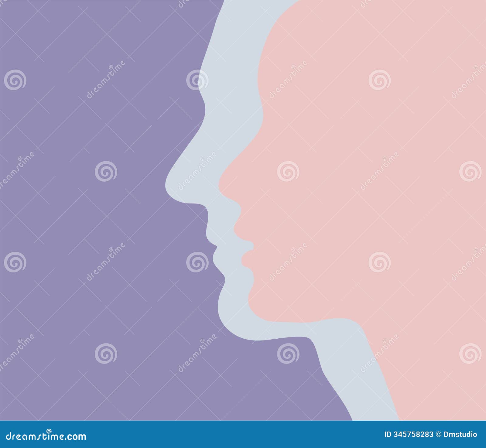 Vector Profile Silhouettes of a Man and a Woman Looking in the Same ...