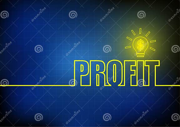 Vector : Profit with Lightbulb on Blue Background Stock Vector ...