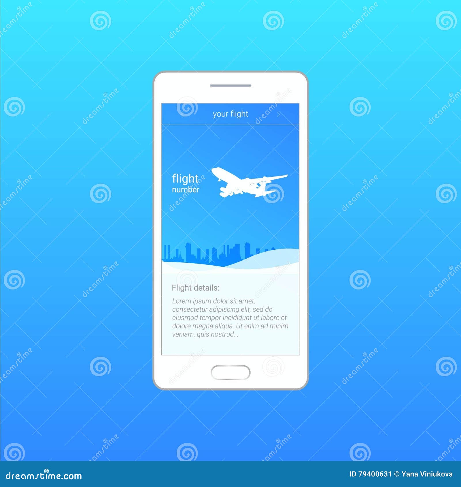 Vector Program. Flight, Plane Over the City, the Schedule, the Flight ...
