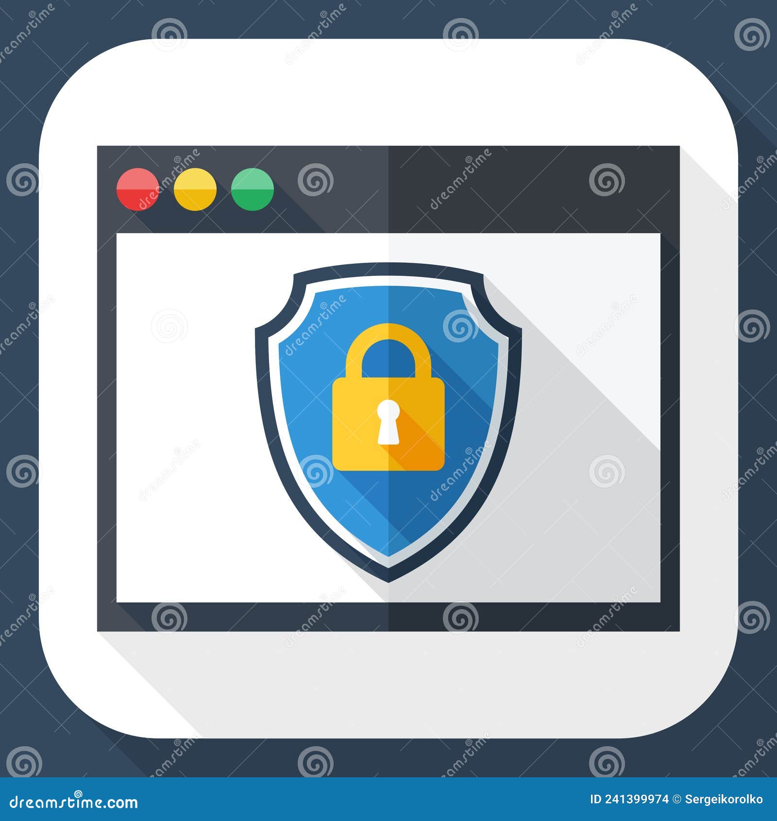 Vector Program Window Icon with a Protective Shield Symbol Stock Vector ...