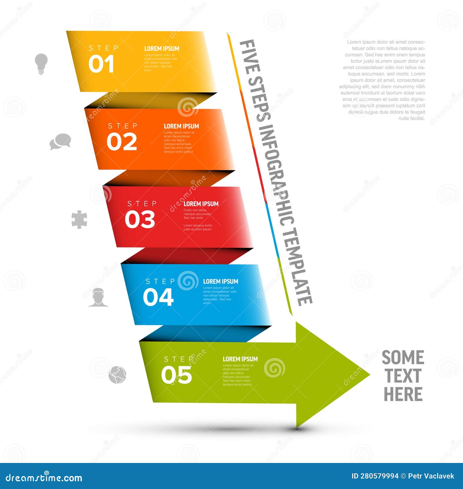 Vector Progress with Four Diagonal Steps and Big Arrow Template Stock ...