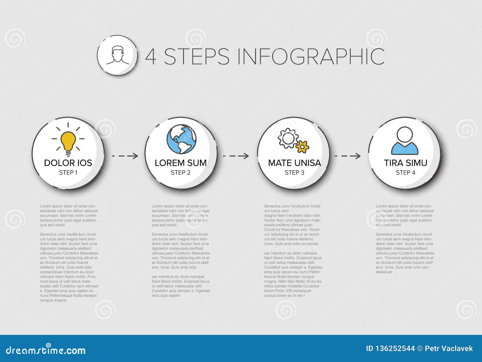 Vector Progress Four Steps Template Stock Vector - Illustration of icon ...