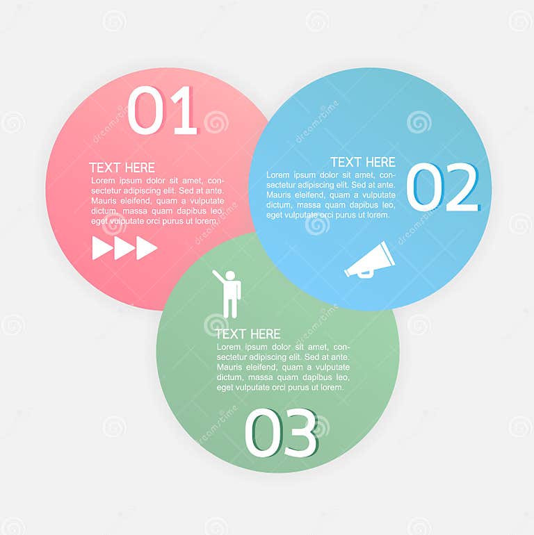 Vector Progress Icons for Three Steps or Options Stock Illustration ...