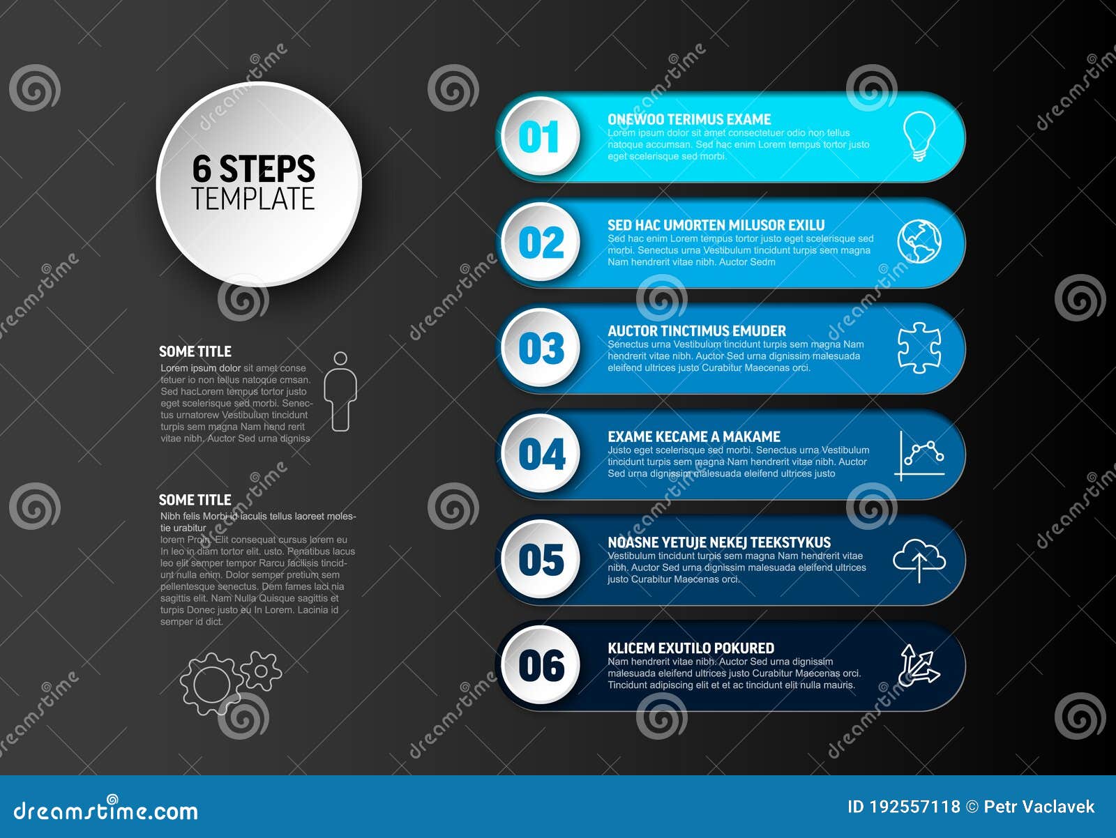 Vector Progress Infographic with Six Steps Stock Vector - Illustration ...