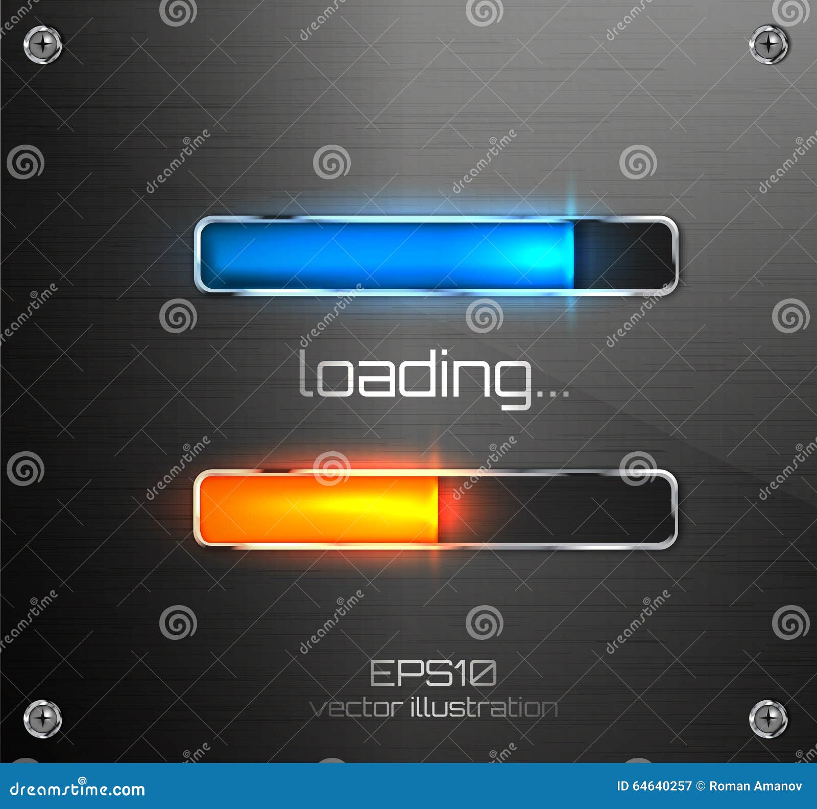 Vector Progress Loading Bar. Stock Vector - Illustration of bright ...