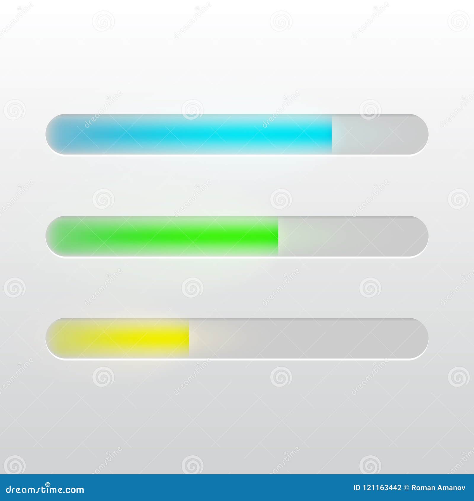Vector Progress Loading Bar. Illustration for Ui Design, for Mobile Apps Stock Vector ...