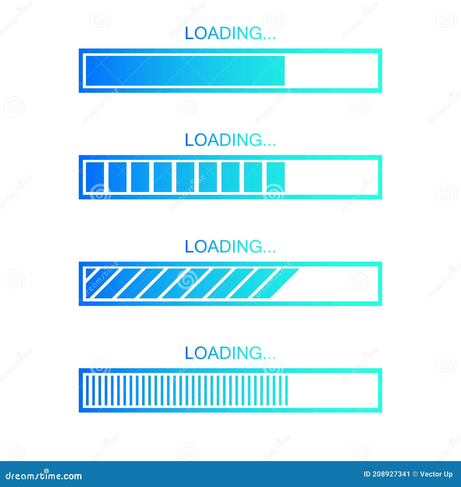 Vector Progress Loading Bar Set. Process Indicator. Stock Vector - Illustration of indicator ...