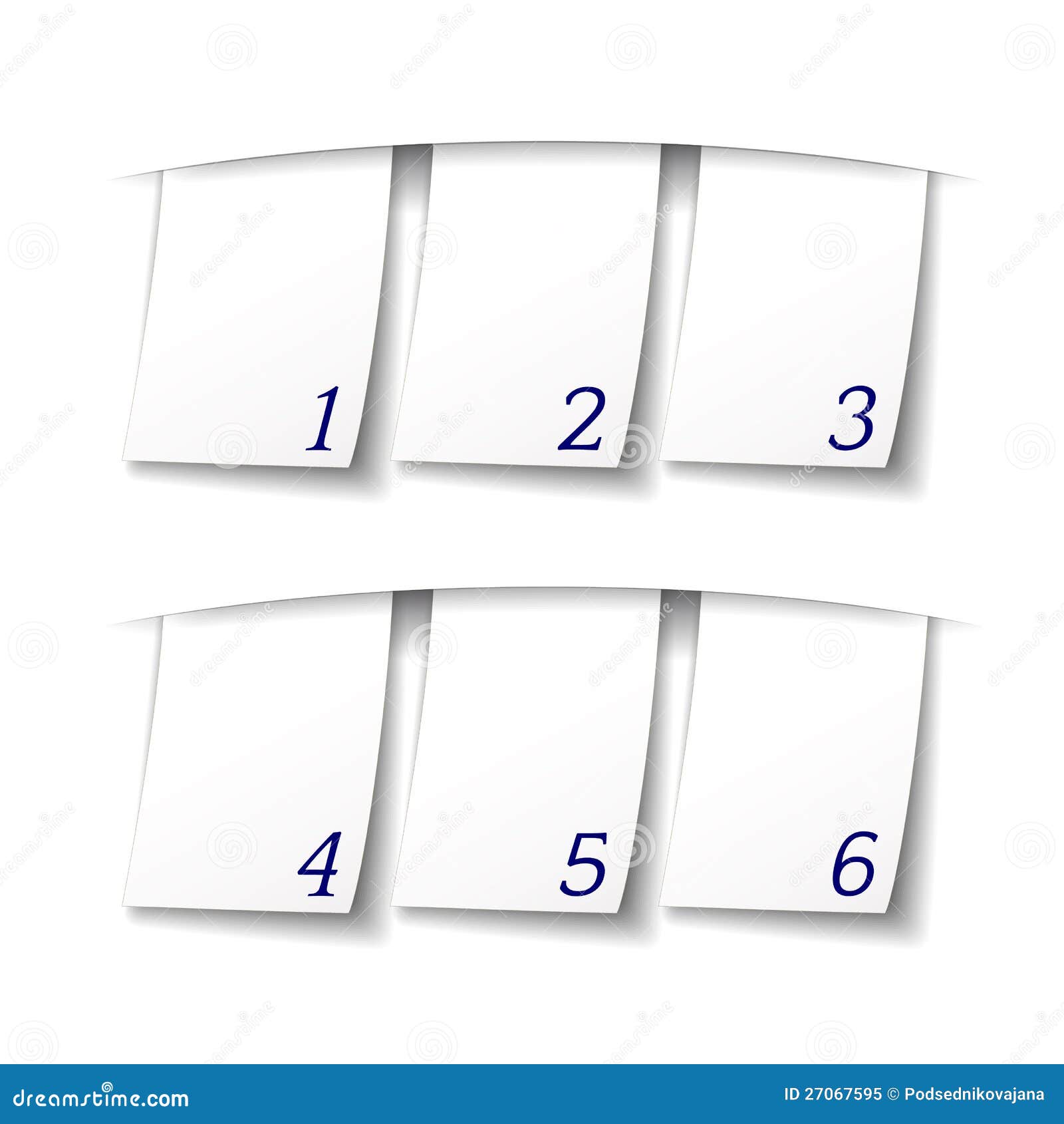 Vector Progress Options / One - Six Paper Stock Vector - Illustration ...