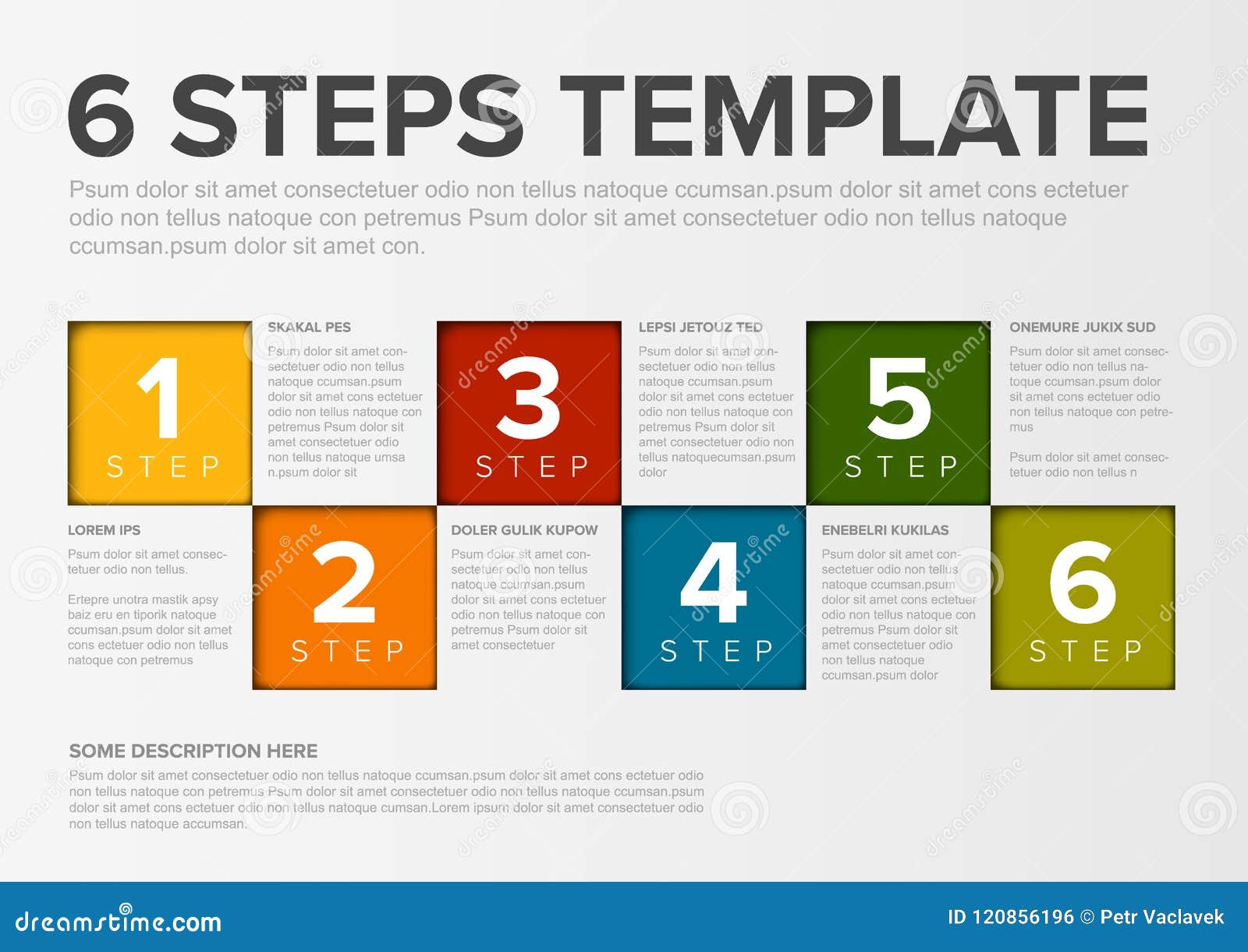 Vector Progress Six Steps Template Stock Vector - Illustration of ...