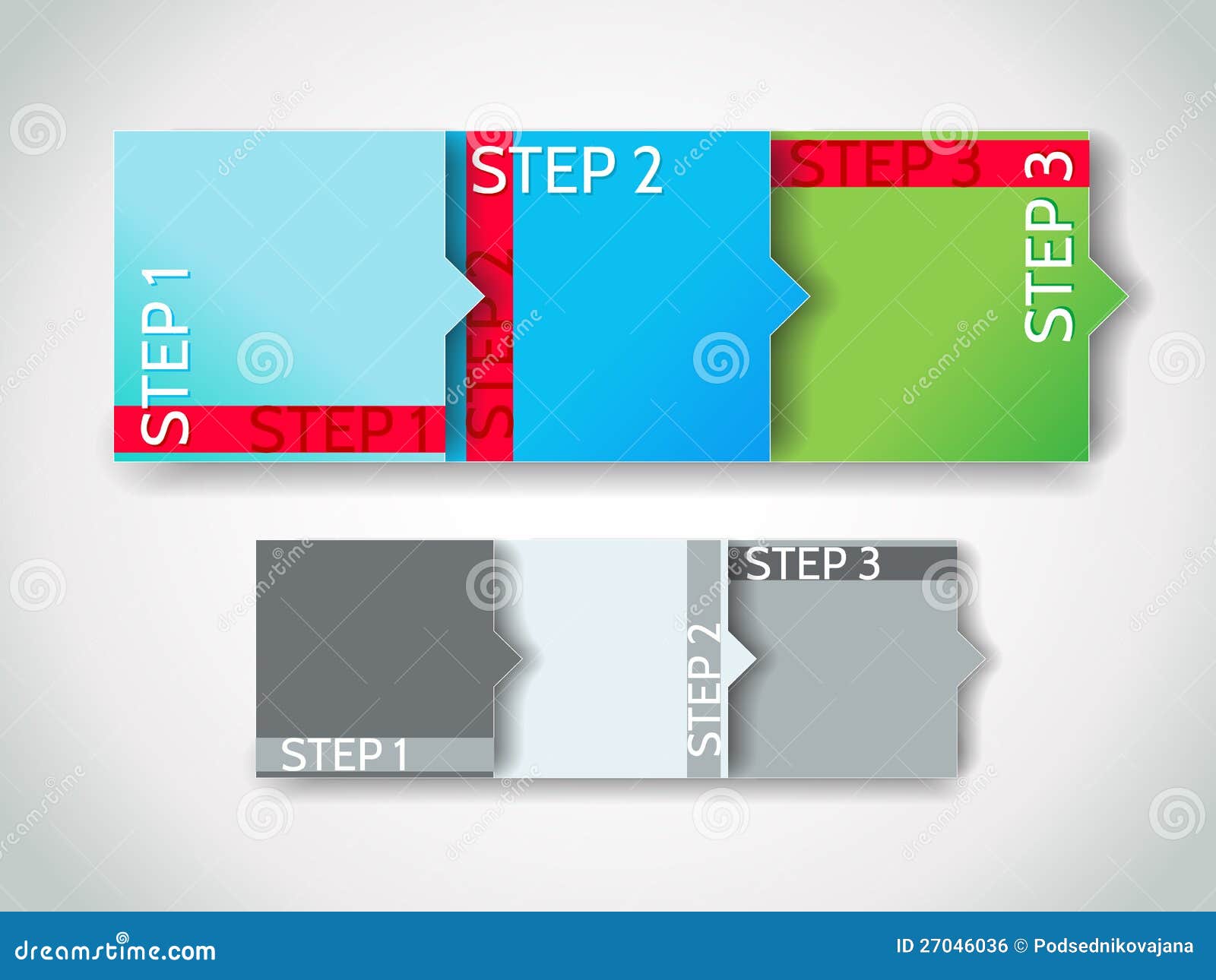 Vector Progress Steps / Arrow Stickers Set Stock Vector - Illustration ...