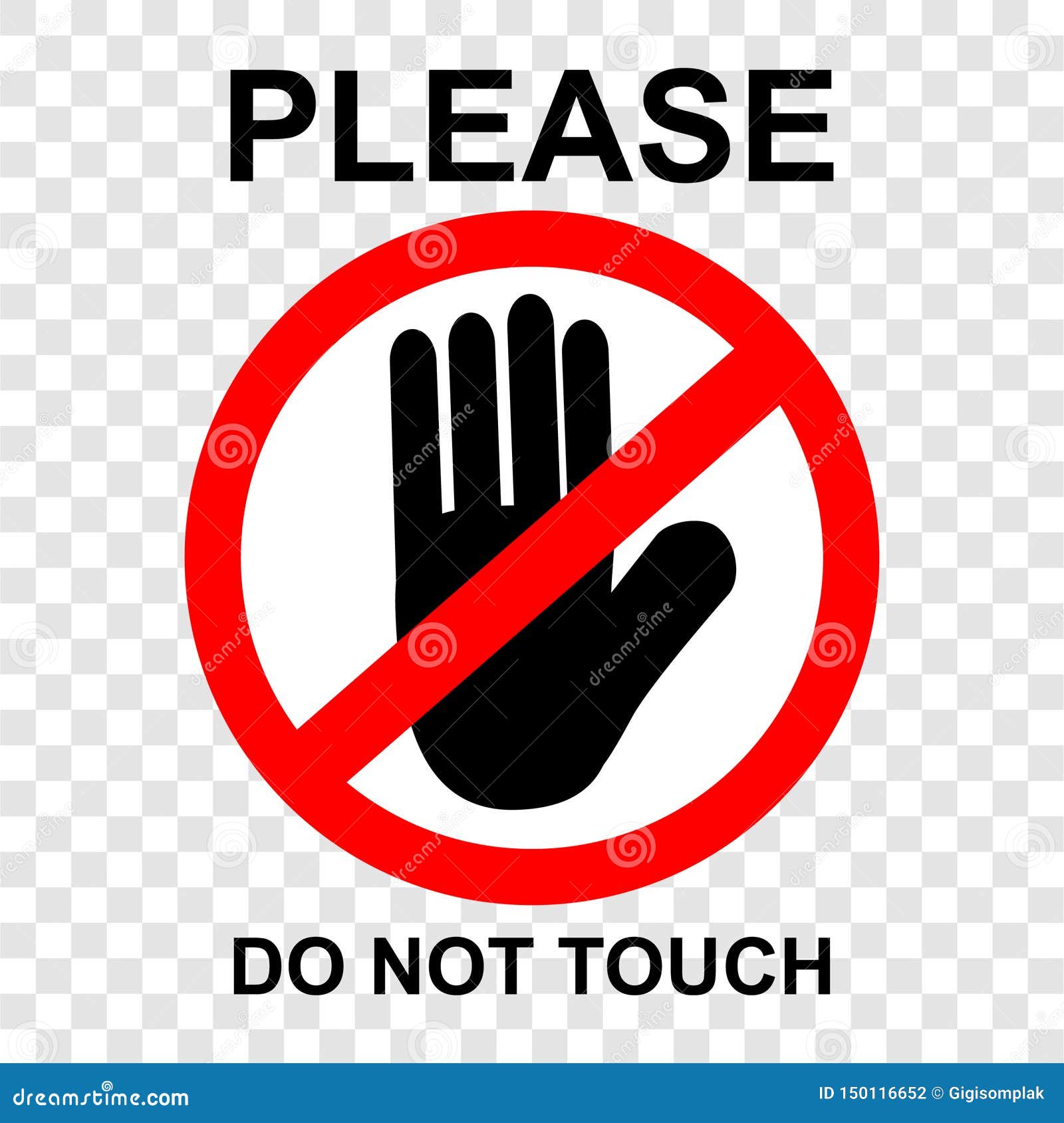 Simple Vector Prohibition Sign, Please Do Not Touch, at Transparent ...