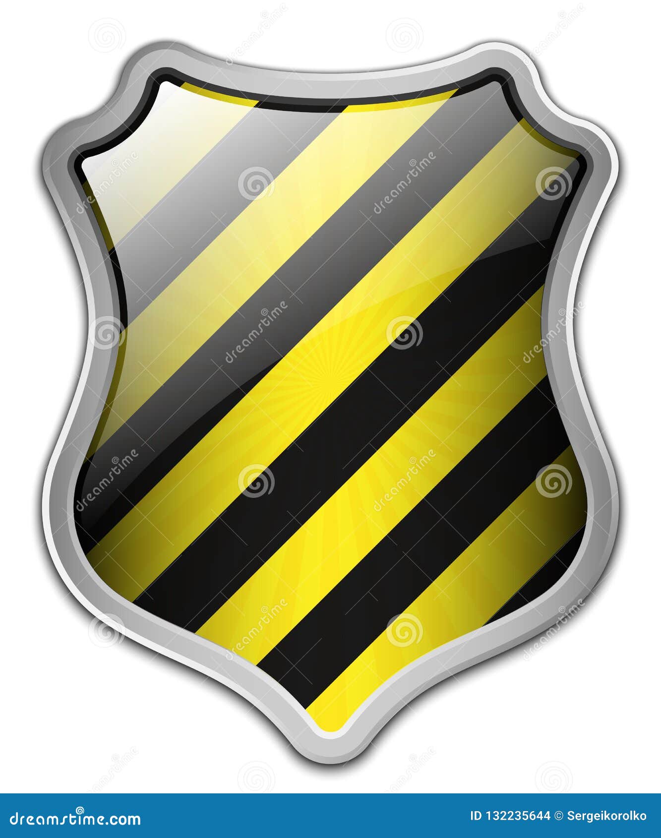 Vector Protection Icon - Glossy Black And Yellow Shield Stock Vector ...