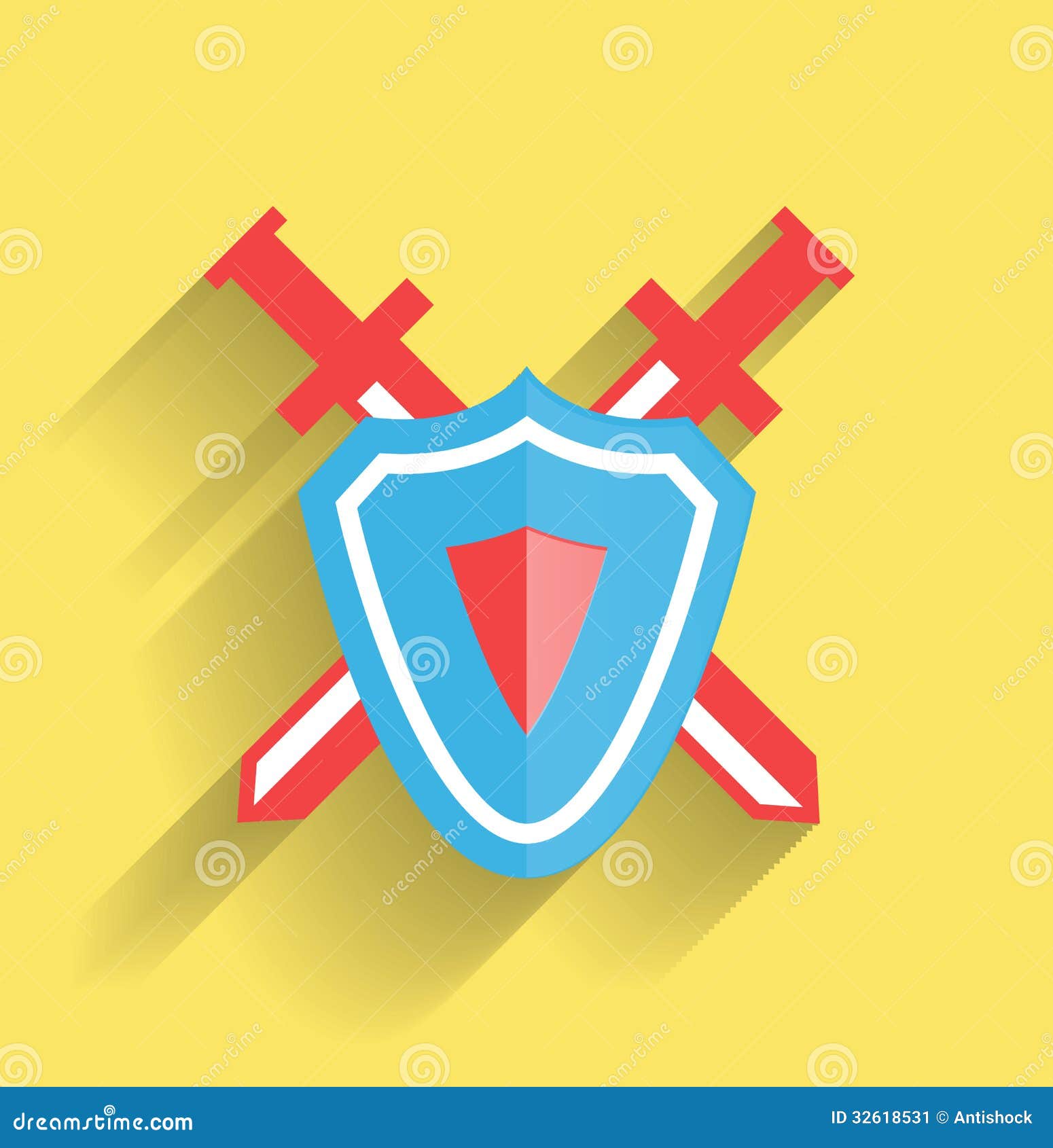 Vector Protection Shield Flat Icon Stock Vector - Illustration of file ...