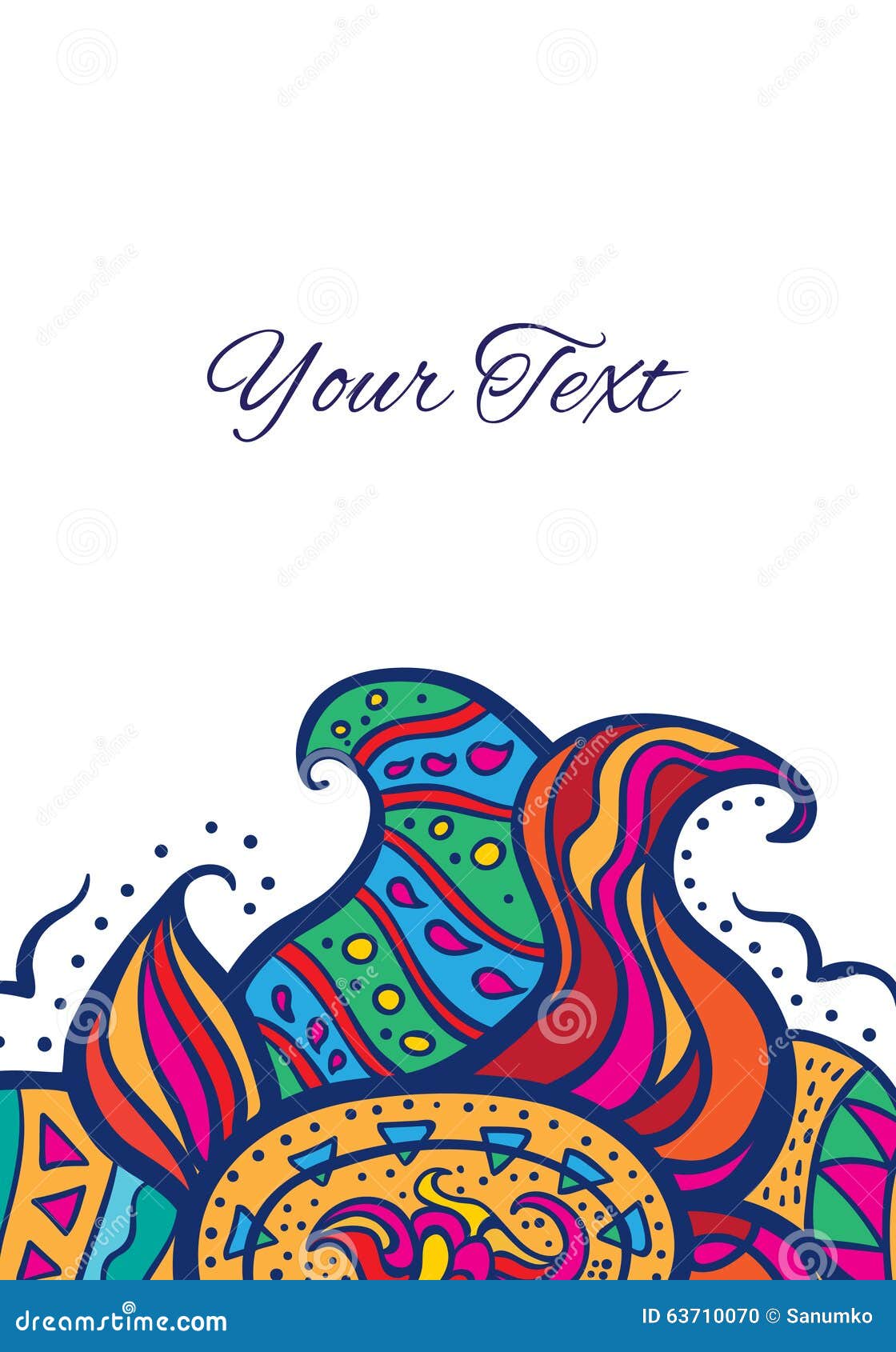 Vector Psychedelic Invitation Card Stock Vector - Illustration of save ...