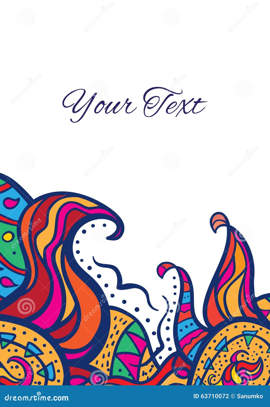 Vector Psychedelic Invitation Card Stock Vector - Illustration of ...