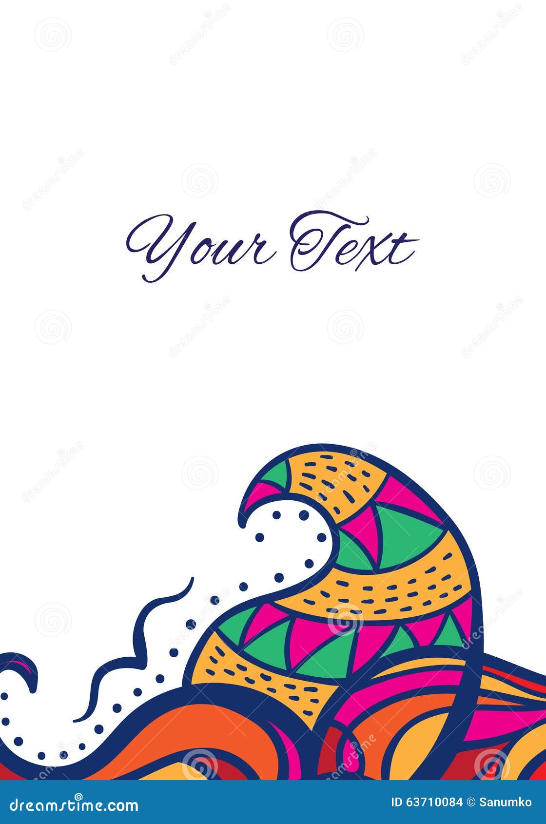 Vector Psychedelic Invitation Card Stock Vector - Illustration of text ...